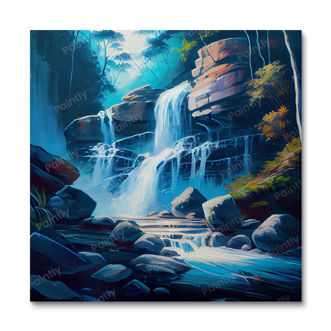 Cascade Falls Blue Mountain (Diamond Painting) – NEEDLEWORK KITS