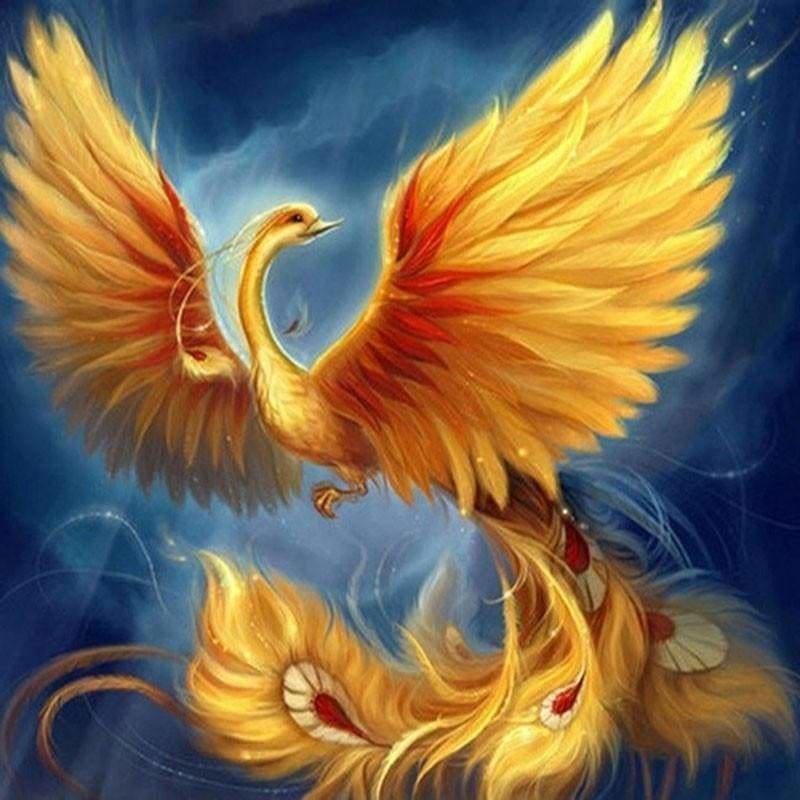 Full Drill - 5D DIY Diamond Painting Kits Cartoon Gold Phoenix – NEEDLEWORK KITS