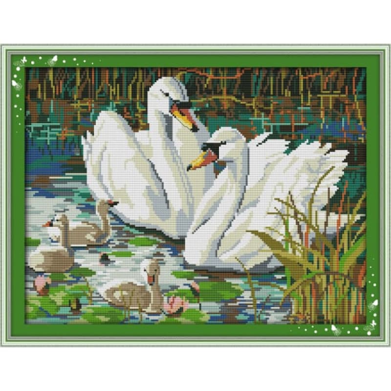 Swans swimming – NEEDLEWORK KITS